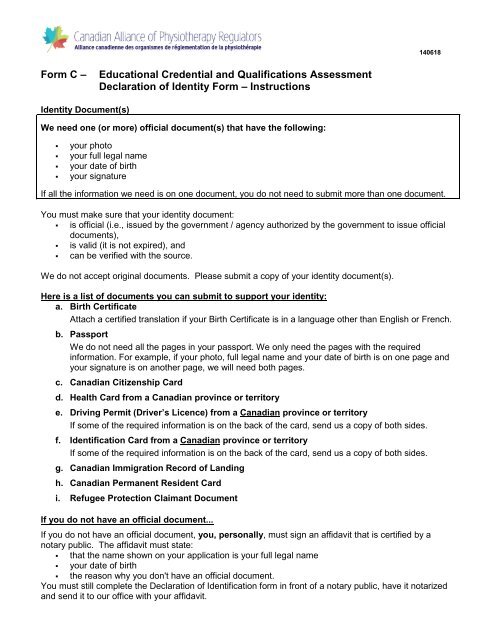 Canadian Declaration Form Canadian Declaration Form