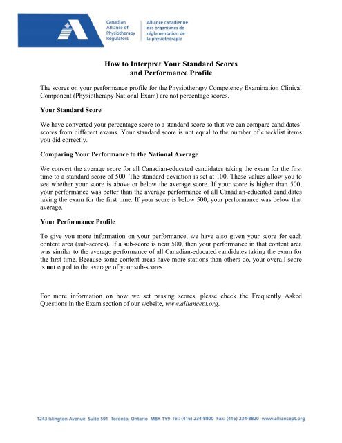 How to Interpret Your Standard Scores and Performance Profile