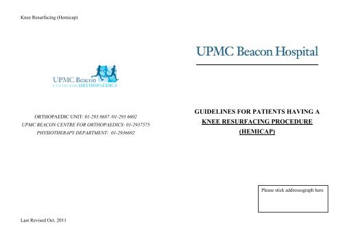 Knee Resurfacing - hemicap - UPMC Beacon Hospital