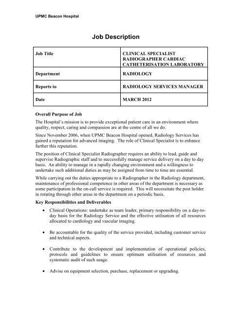 Job Description - Beacon Hospital