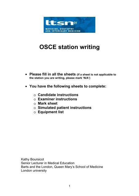 OSCE station writing - Dhpescu.org