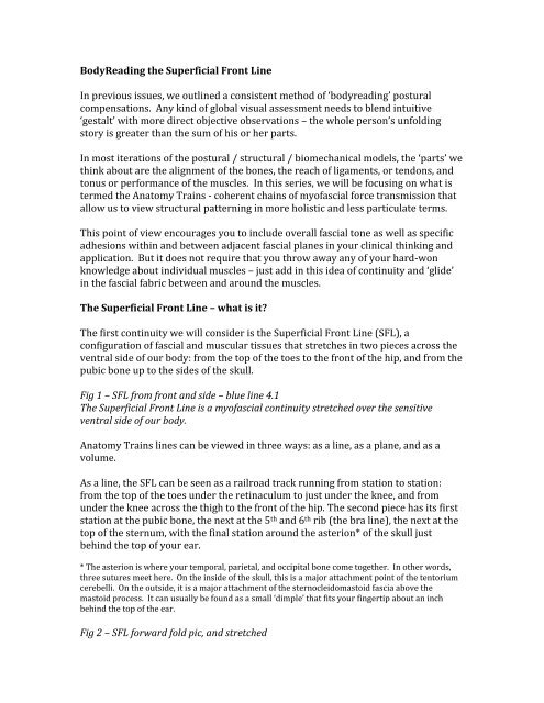 BodyReading the Superficial Front Line In ... - Club-Physio.net