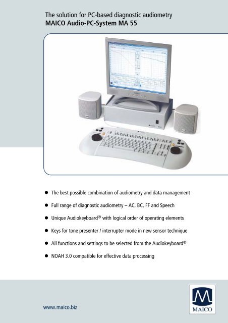 The solution for PC-based diagnostic audiometry MAICO Audio-PC ...