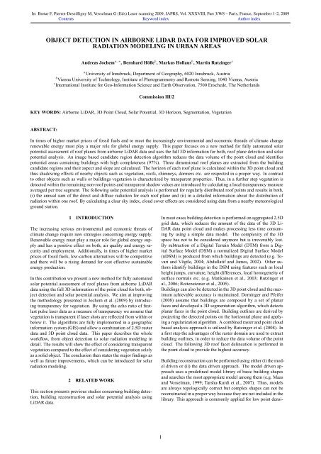 object detection in airborne lidar data for improved ... - Webland.ch