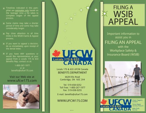 WSIB APPEAL - UFCW 175 & 633