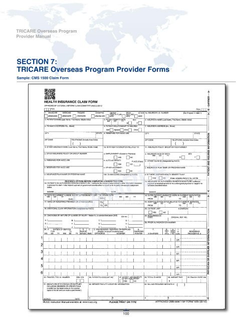 SECTION 7: TRICARE Overseas Program Provider Forms