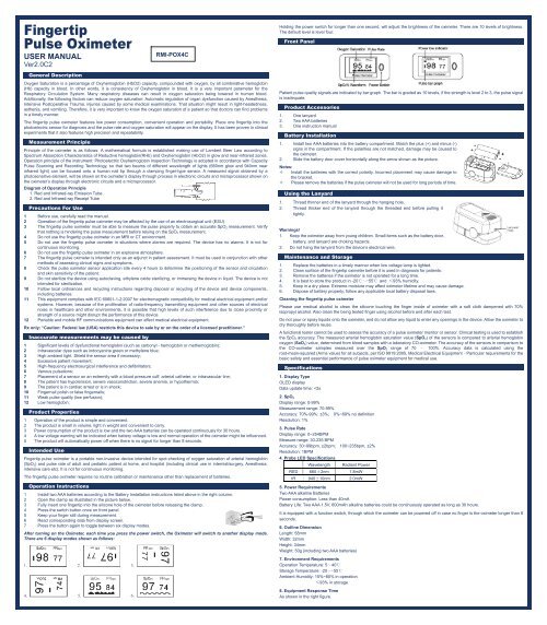 Fingertip Pulse Oximeter - Current Solutions LLC