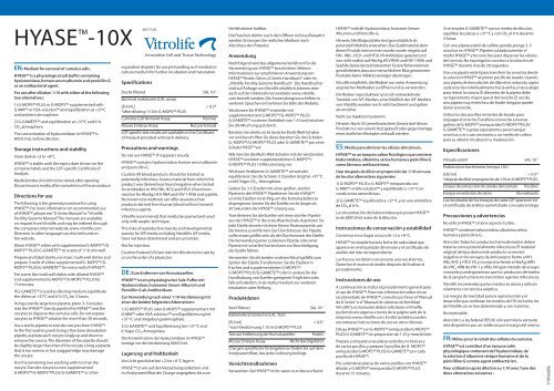 HYASEâ ¢-10X - Vitrolife
