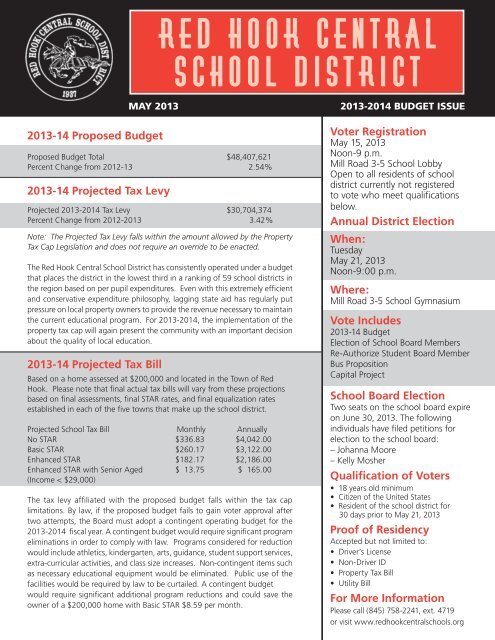 RED HOOK CENTRAL SCHOOL DISTRICT
