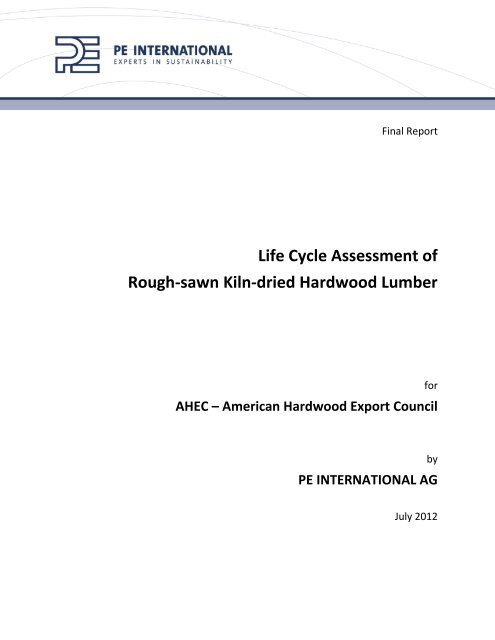 Life Cycle Assessment of Rough-sawn Kiln-dried Hardwood Lumber