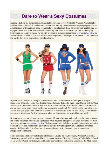 Dare to Wear a Sexy Costumes