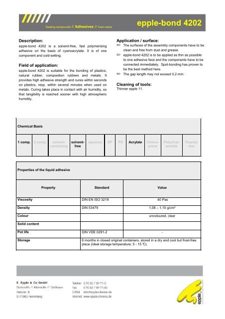 epple-bond 4202-e\374 - Epple-chemie.de