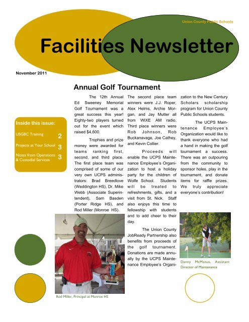 Facilities Newsletter - Facilities - Union County Public Schools