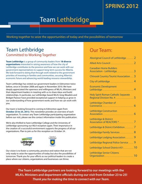 Check out our Brochure - Economic Development Lethbridge
