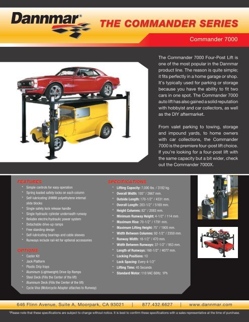 THE COMMANDER SERIES - Dannmar Equipment