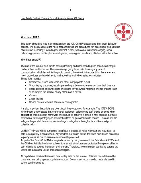 Holy Trinity Catholic Primary School Acceptable use ICT Policy