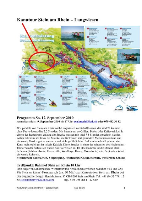 Kanutour Stein am Rhein - Frauenbadminton