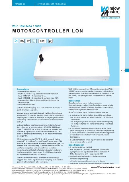 Produktblad - WindowMaster