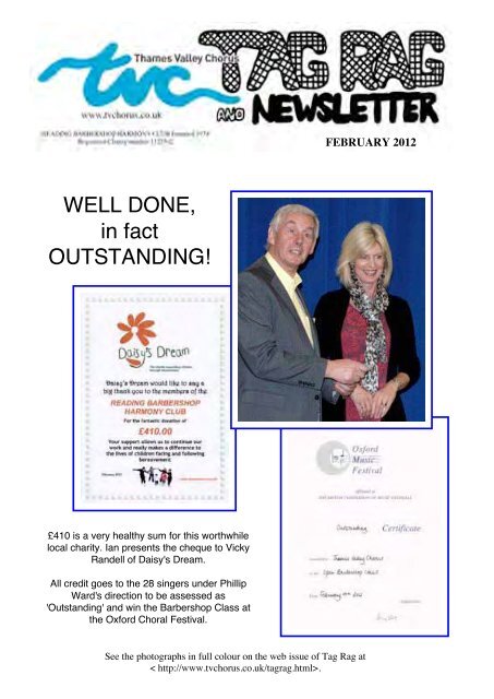 WELL DONE, in fact OUTSTANDING! - Thames Valley Chorus