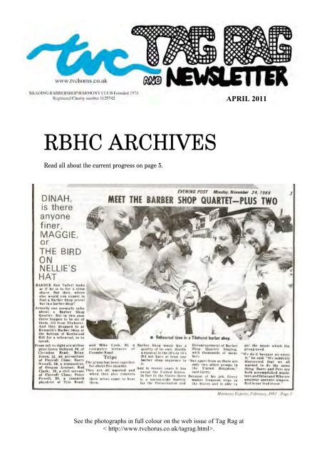 RBHC ARCHIVES - Thames Valley Chorus