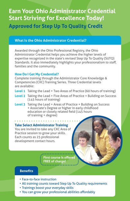 Ohio Administrator Credential - Child Care Connection