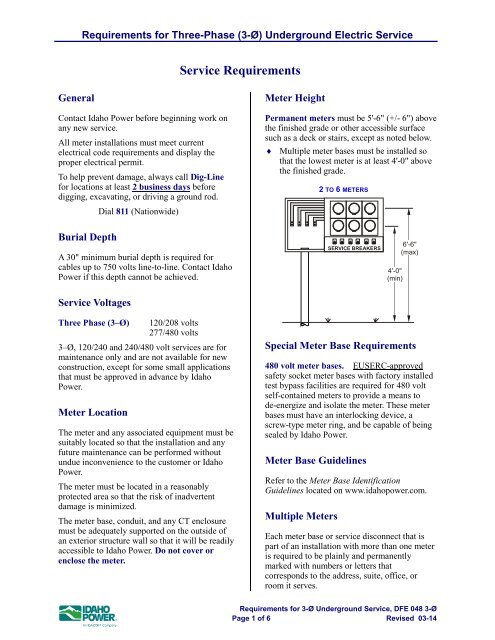 Service Requirements - Idaho Power