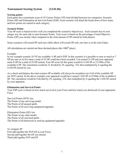 Tournament Scoring System (12.01.06)