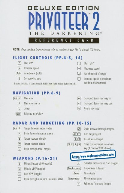 Privateer 2 - The Darkening - Quick Reference Card and Map.pdf
