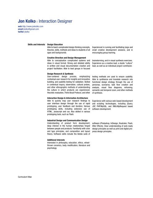 Jon Kolko | Interaction Designer