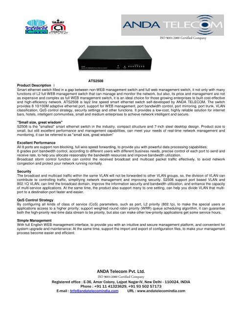 AT S2508 - ANDA TELECOM INDIA