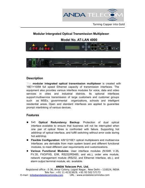 Fleximux - ANDA TELECOM INDIA