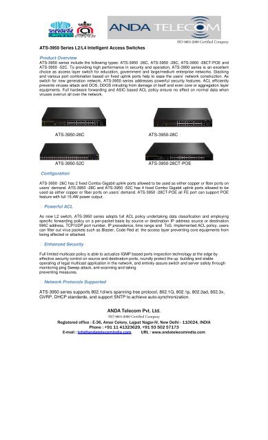 ATS 3950 Series - ANDA TELECOM INDIA
