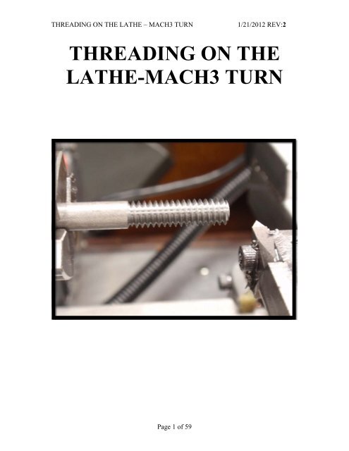 THREADING ON THE LATHE - MACH3 TURN - Home of Mach3 and