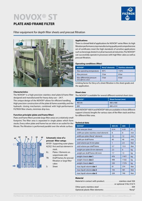 NOVOXÂ® ST - Filtrox AG
