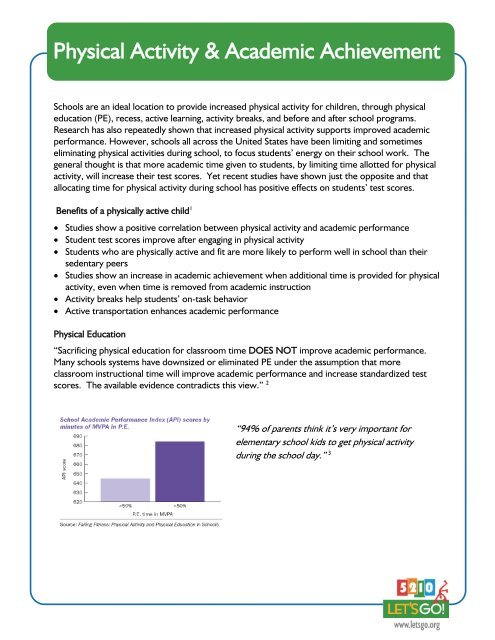 Physical Activity & Academic Achievement