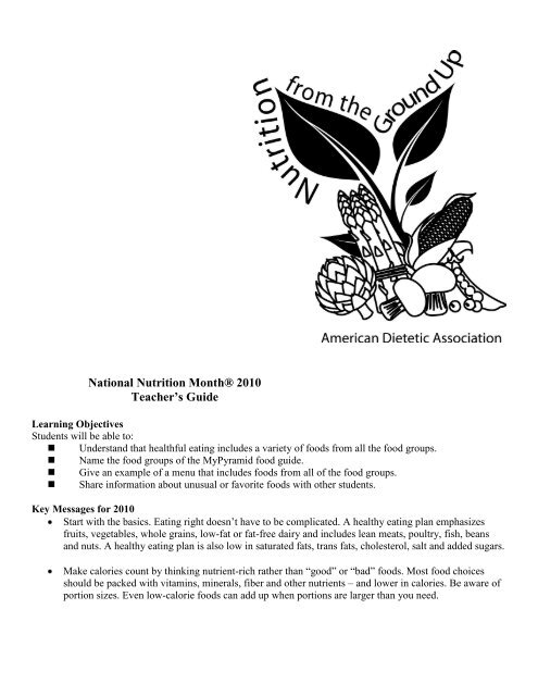 National Nutrition Month - Classroom Guide