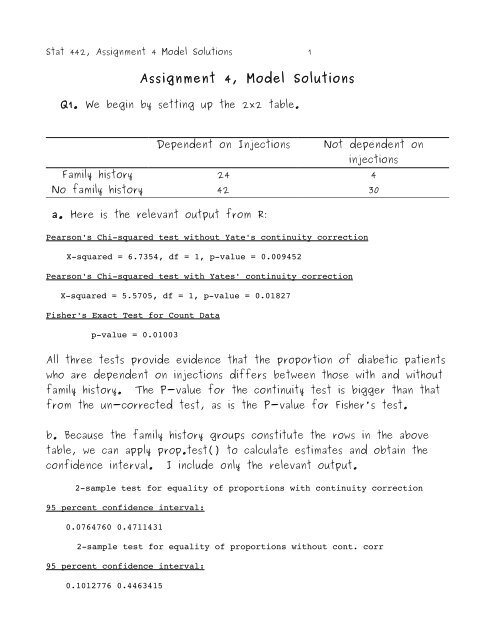 Assignment 4, Model Solutions