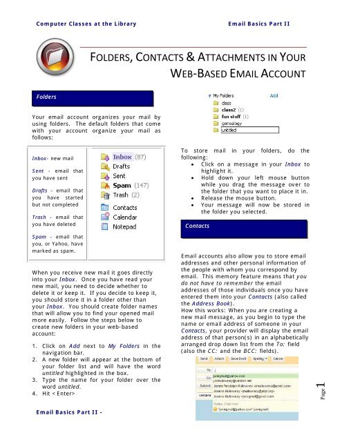 Folders Contacts And Attachments