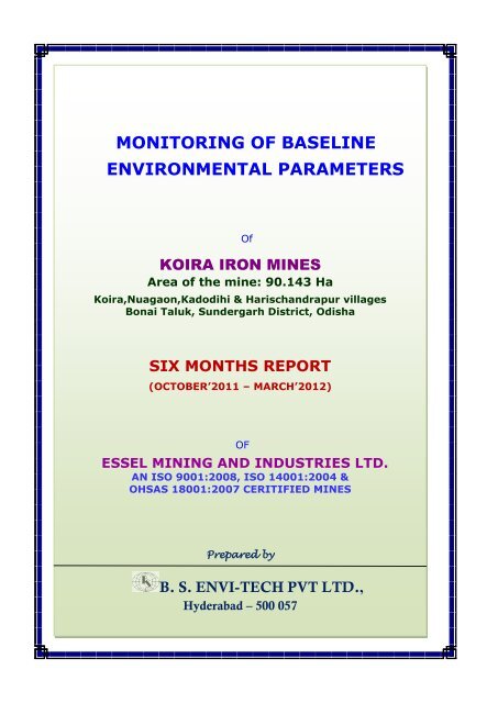 monitoring of baseline environmental parameters - Essel Mining