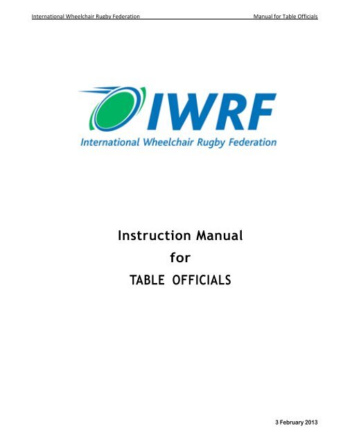 IWRF Table Officials Manual - International Wheelchair Rugby ...