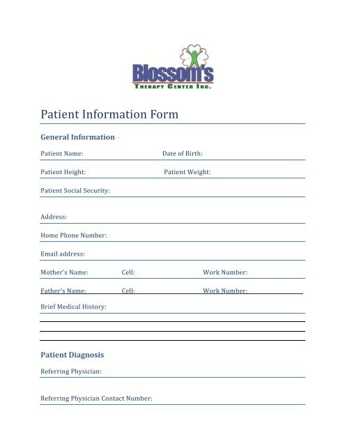 Patient Information Form