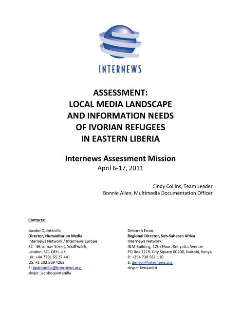assessment: local media landscape and information ... - Internews