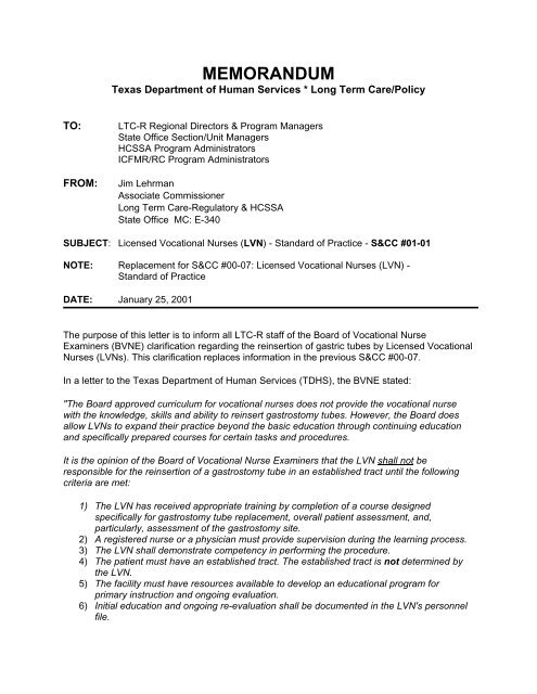 Licensed Vocational Nurses (LVN) - The Texas Department of Aging ...