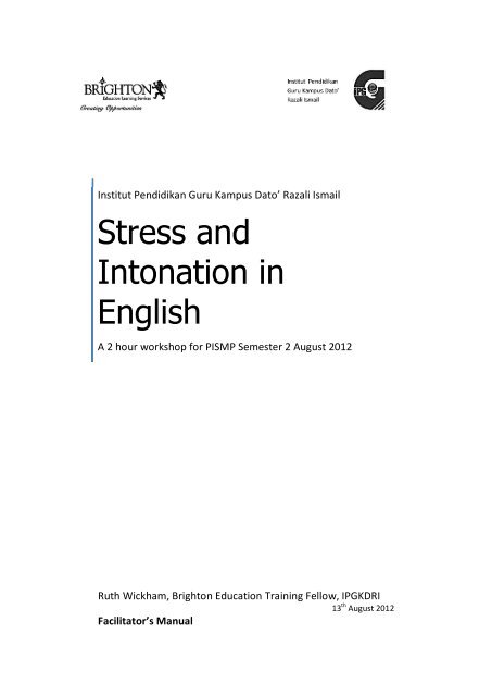 Stress and Intonation in English