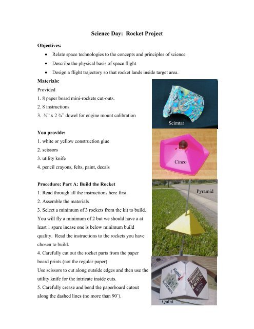 Science Day - Rocket Project Info