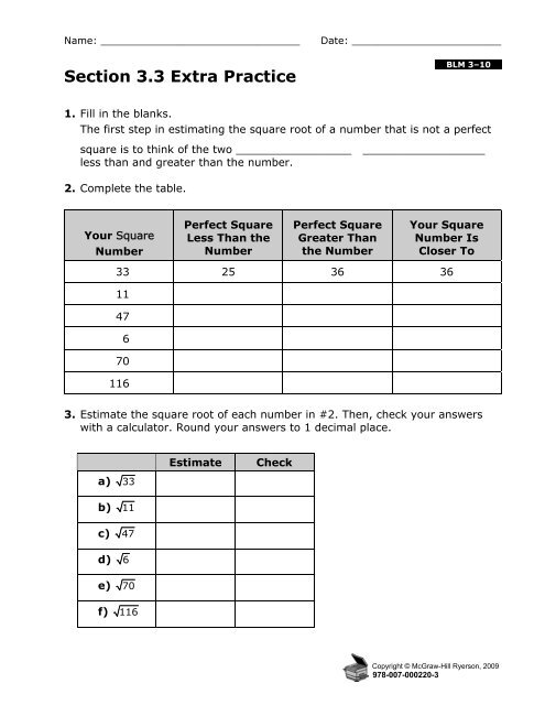 BLACKLINE MASTER 1-1