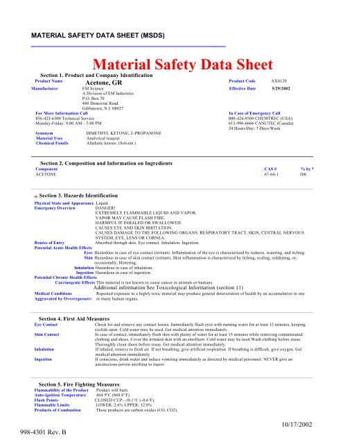 View MSDS - Turner Designs
