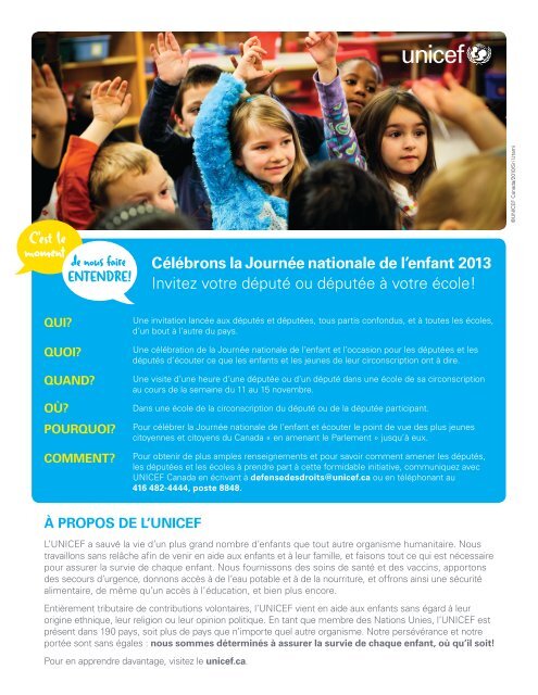 Une invitation - UNICEF Canada
