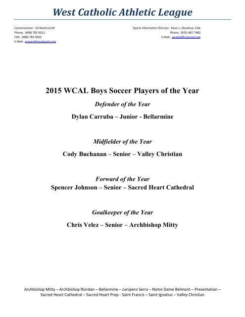 men's soccer - WCAL