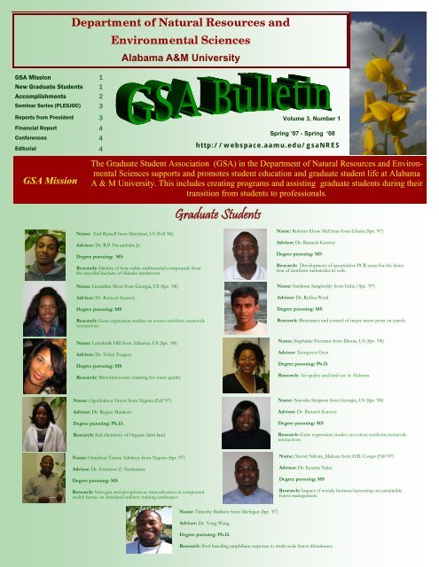 GSA Bulletin - Welcome to Alabama A&M University